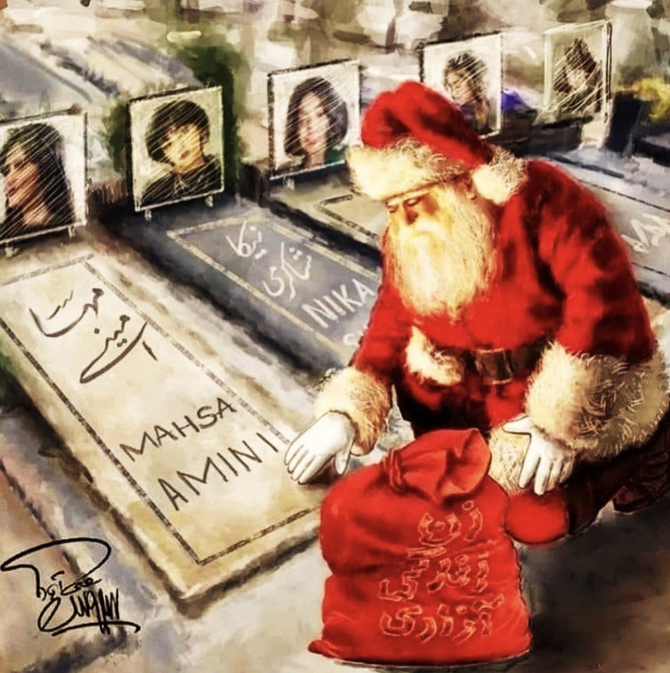 iroon.com: Cartoons: Santa Pays Respect