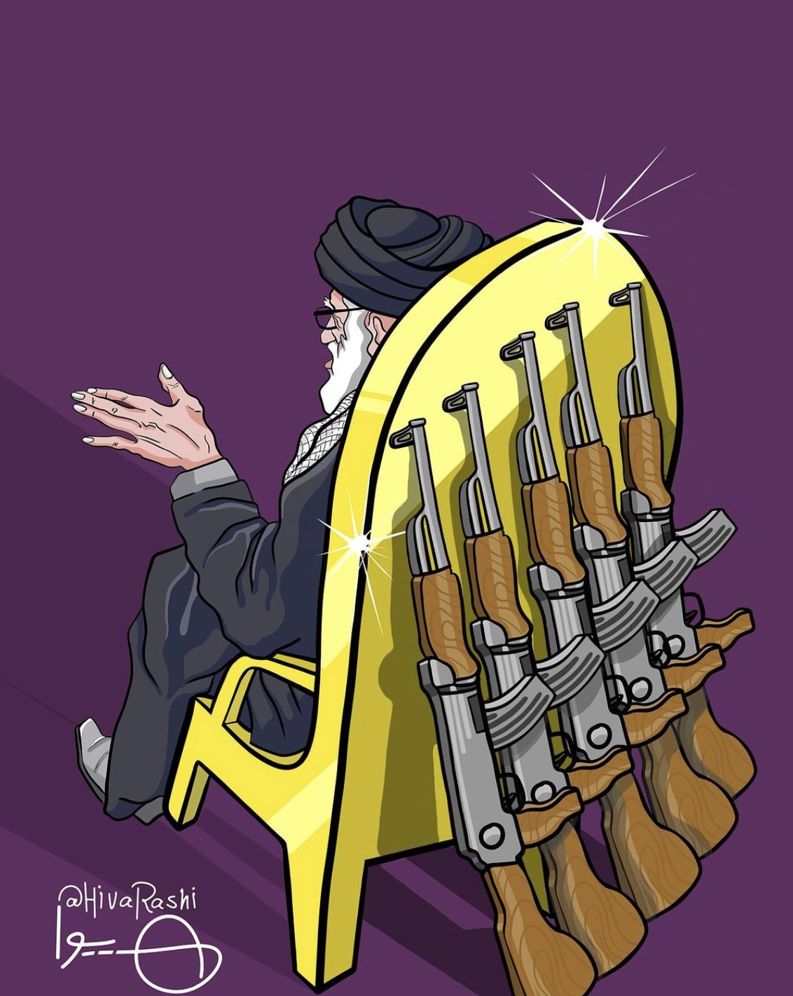 iroon.com: Cartoons: Machine Gun Khamenei
